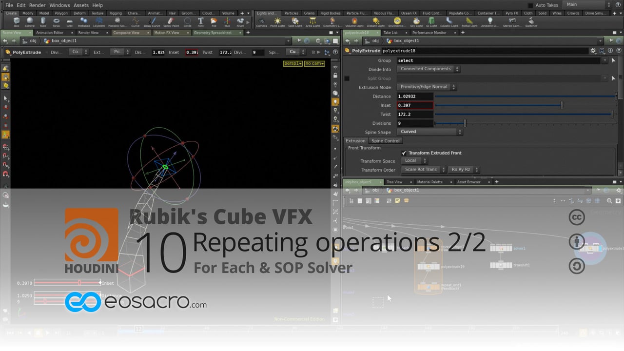 Rubik’s cube | 10 | Repeating Operations 2 - For Each & SOP Solver | SideFX
